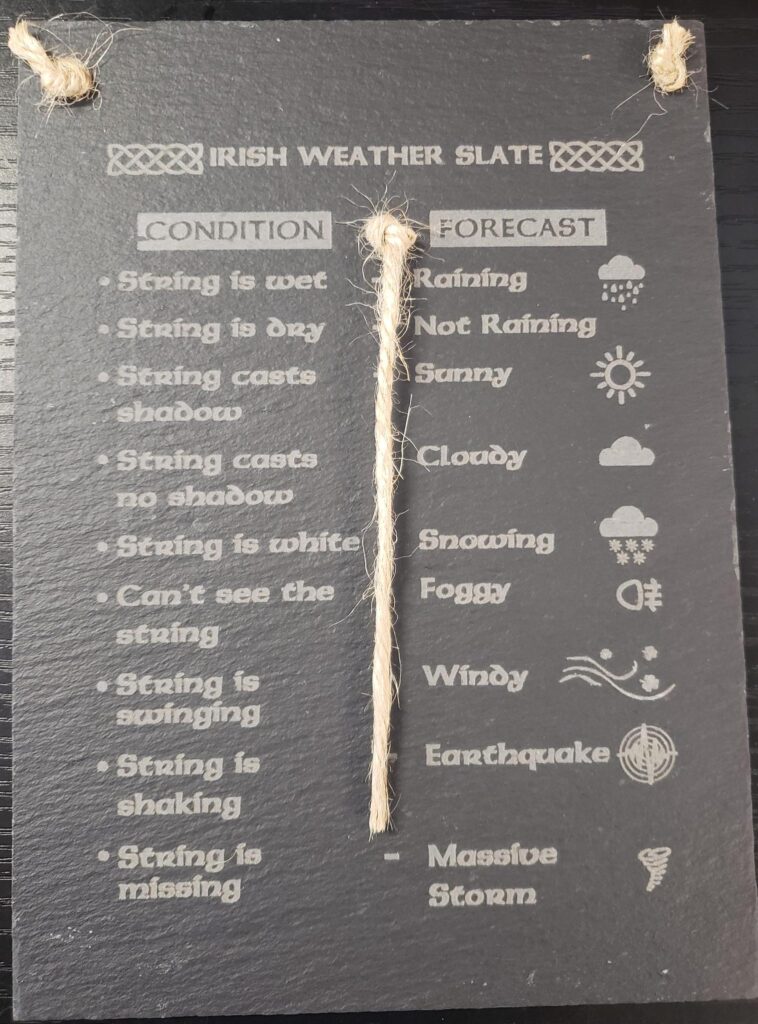 Natural Slate Plaque Funny Irish Weather Slate - A Little Irish Too