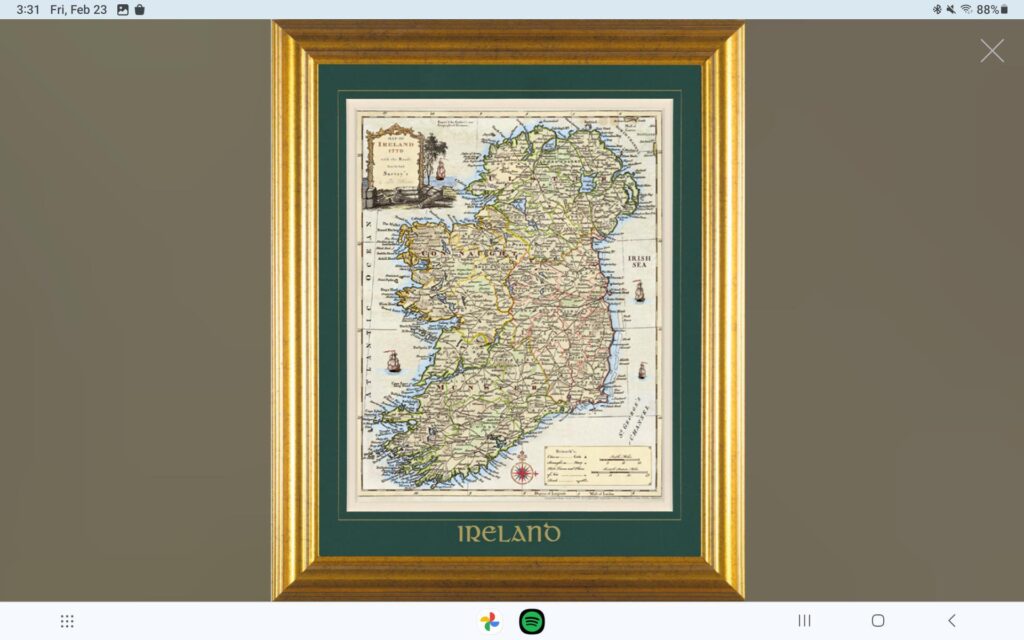 Ancient Ireland Map Framed - A Little Irish Too