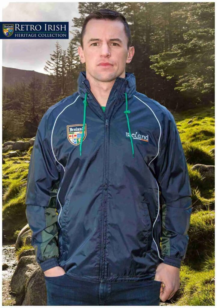Men’s Retro Irish Navy Rain Jacket - A Little Irish Too
